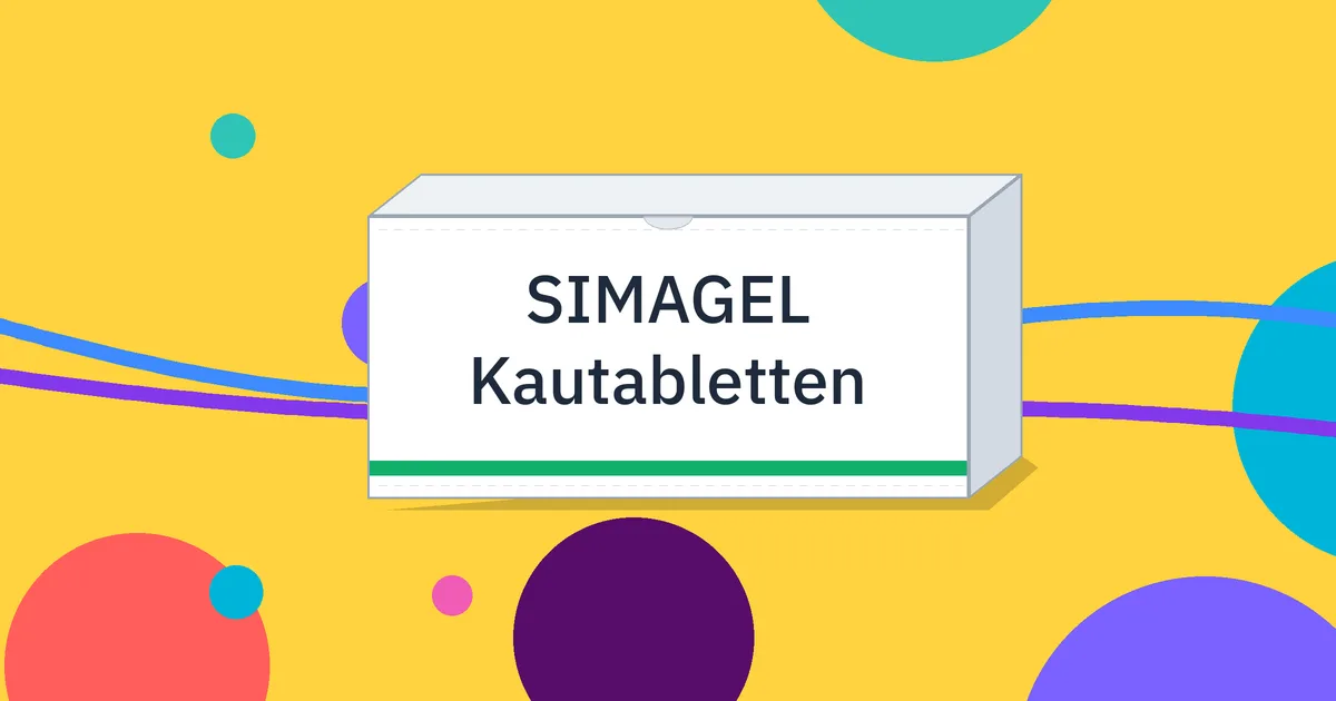 Symbolbild: Packung mit der Aufschrift SIMAGEL Kautabletten (PZN 04081343) – Verfügbarkeit und Bezug in Apotheken in Frankfurt am Main