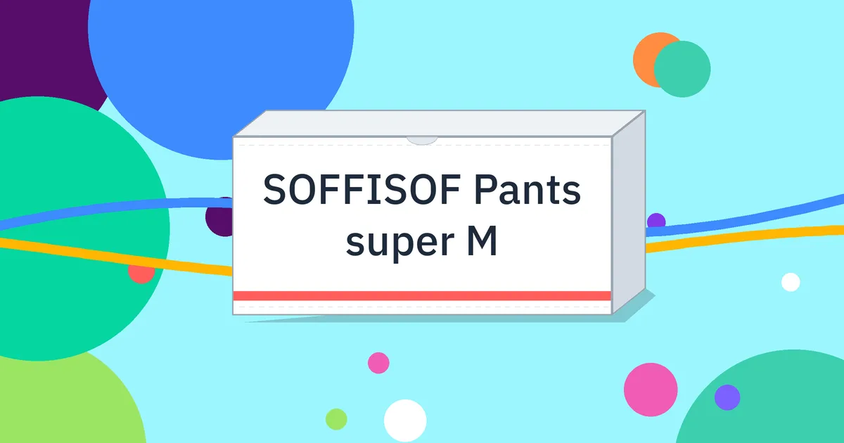 Symbolbild: Packung mit der Aufschrift SOFFISOF Pants super M (PZN 13720380) – Verfügbarkeit und Bezug in Apotheken in Frankfurt am Main