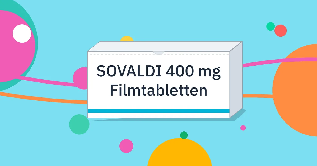 Symbolbild: Packung mit der Aufschrift SOVALDI 400 mg Filmtabletten (PZN 10253386) – Verfügbarkeit und Bezug in Apotheken in Frankfurt am Main