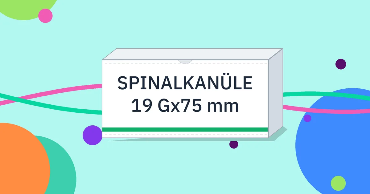 Symbolbild: Packung mit der Aufschrift SPINALKANÜLE 19 Gx75 mm (PZN 12339399) – Verfügbarkeit und Bezug in Apotheken in Frankfurt am Main