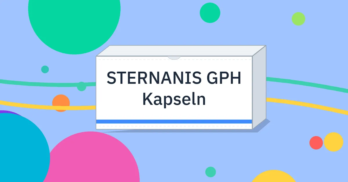 Symbolbild: Packung mit der Aufschrift STERNANIS GPH Kapseln (PZN 17633815) – Verfügbarkeit und Bezug in Apotheken in Frankfurt am Main