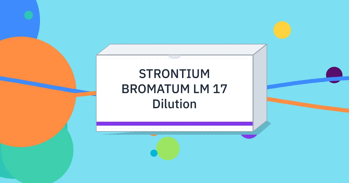 Symbolbild: Packung mit der Aufschrift STRONTIUM BROMATUM LM 17 Dilution (PZN 13202797) – Verfügbarkeit und Bezug in Apotheken in Frankfurt am Main