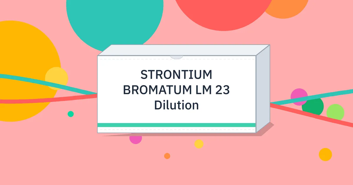 Symbolbild: Packung mit der Aufschrift STRONTIUM BROMATUM LM 23 Dilution (PZN 13202886) – Verfügbarkeit und Bezug in Apotheken in Frankfurt am Main