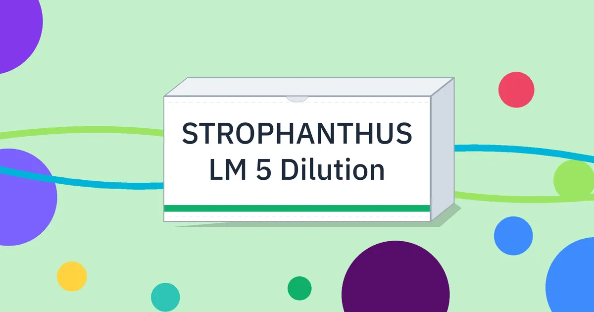 Symbolbild: Packung mit der Aufschrift STROPHANTHUS LM 5 Dilution (PZN 13204773) – Verfügbarkeit und Bezug in Apotheken in Frankfurt am Main