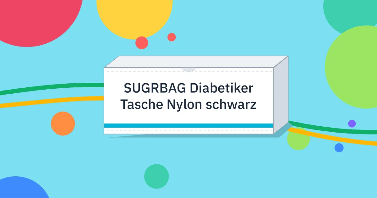 Symbolbild: Packung mit der Aufschrift SUGRBAG Diabetiker Tasche Nylon schwarz (PZN 11861142) – Verfügbarkeit und Bezug in Apotheken in Frankfurt am Main