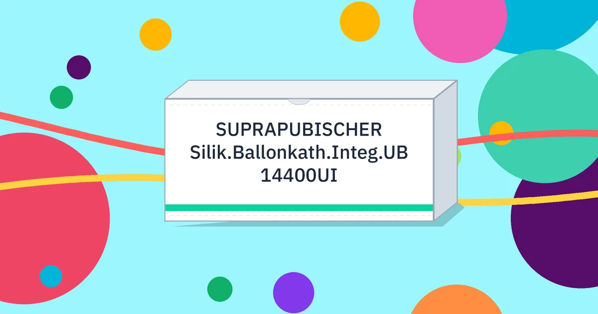 Symbolbild: Packung mit der Aufschrift SUPRAPUBISCHER Silik.Ballonkath.Integ.UB 14400UI (PZN 07652728) – Verfügbarkeit und Bezug in Apotheken in Frankfurt am Main