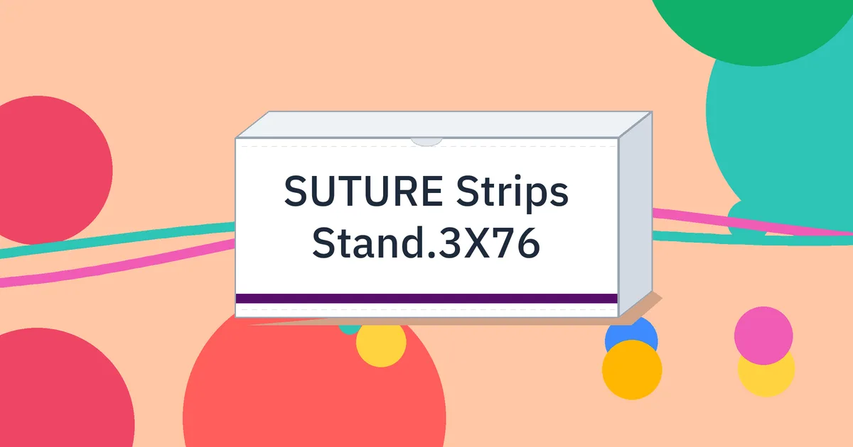 Symbolbild: Packung mit der Aufschrift SUTURE Strips Stand.3X76 (PZN 03637258) – Verfügbarkeit und Bezug in Apotheken in Frankfurt am Main