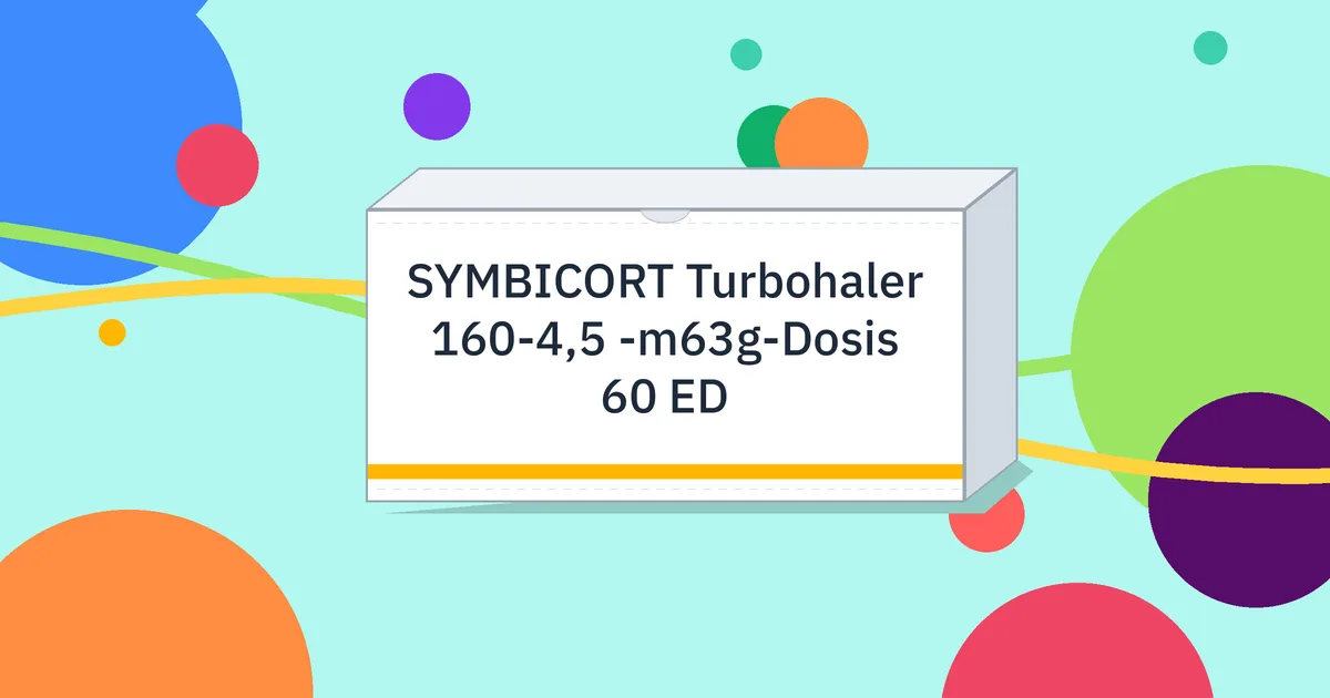 Symbolbild: Packung mit der Aufschrift SYMBICORT Turbohaler 160-4,5 -m63g-Dosis 60 ED (PZN 04968193) – Verfügbarkeit und Bezug in Apotheken in Frankfurt am Main