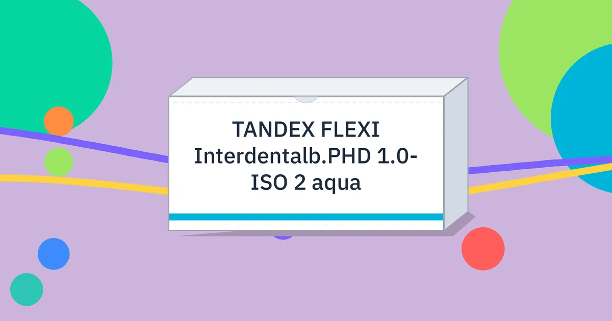 Symbolbild: Packung mit der Aufschrift TANDEX FLEXI Interdentalb.PHD 1.0-ISO 2 aqua (PZN 16855436) – Verfügbarkeit und Bezug in Apotheken in Frankfurt am Main