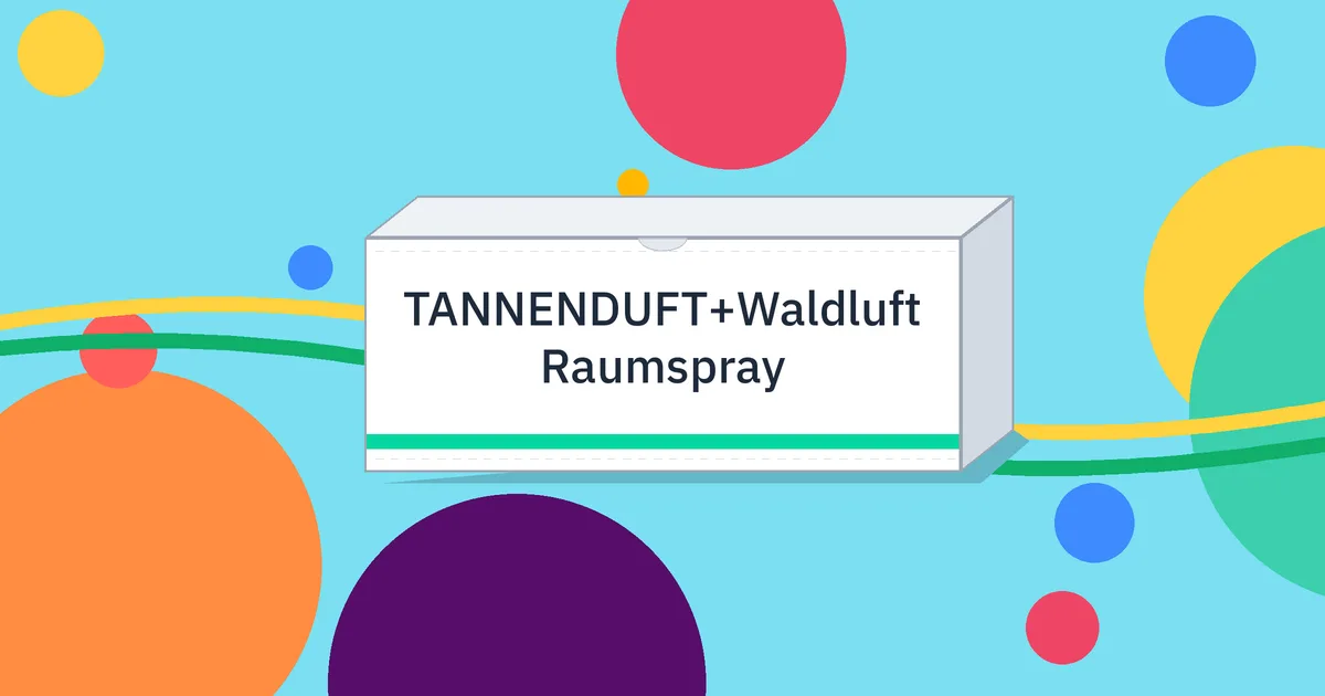 Symbolbild: Packung mit der Aufschrift TANNENDUFT+Waldluft Raumspray (PZN 20921021) – Verfügbarkeit und Bezug in Apotheken in Frankfurt am Main