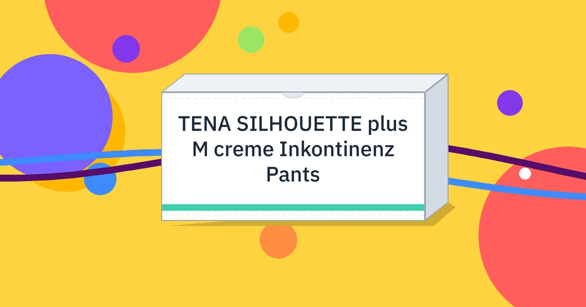 Symbolbild: Packung mit der Aufschrift TENA SILHOUETTE plus M creme Inkontinenz Pants (PZN 15236346) – Verfügbarkeit und Bezug in Apotheken in Frankfurt am Main