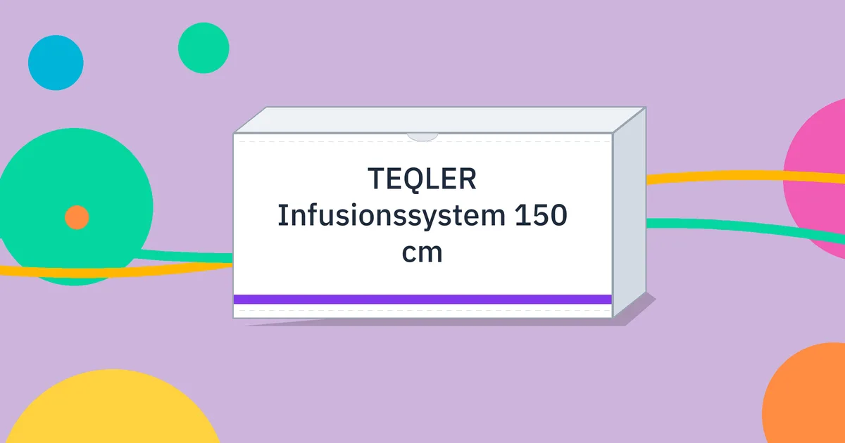 Symbolbild: Packung mit der Aufschrift TEQLER Infusionssystem 150 cm (PZN 17453734) – Verfügbarkeit und Bezug in Apotheken in Frankfurt am Main