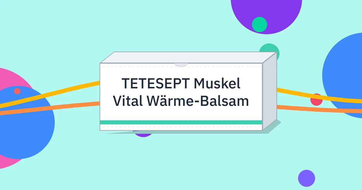 Symbolbild: Packung mit der Aufschrift TETESEPT Muskel Vital Wärme-Balsam (PZN 00928185) – Verfügbarkeit und Bezug in Apotheken in Frankfurt am Main