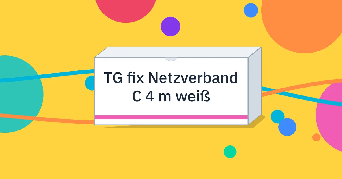 Symbolbild: Packung mit der Aufschrift TG fix Netzverband C 4 m weiß (PZN 20222961) – Verfügbarkeit und Bezug in Apotheken in Frankfurt am Main