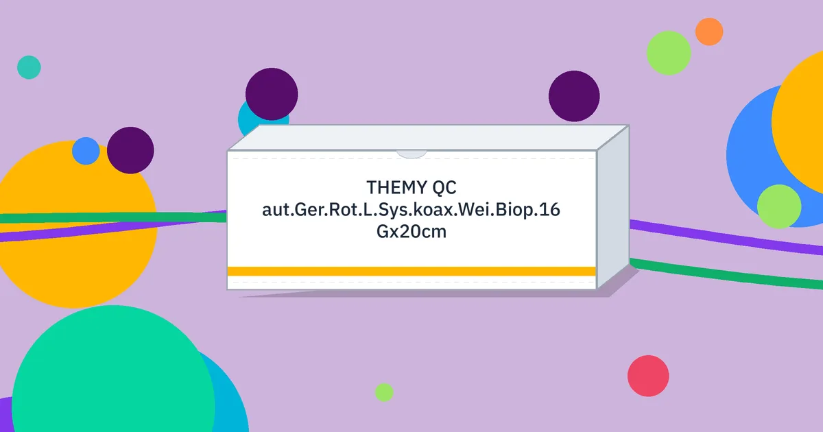 Symbolbild: Packung mit der Aufschrift THEMY QC aut.Ger.Rot.L.Sys.koax.Wei.Biop.16 Gx20cm (PZN 19738180) – Verfügbarkeit und Bezug in Apotheken in Frankfurt am Main