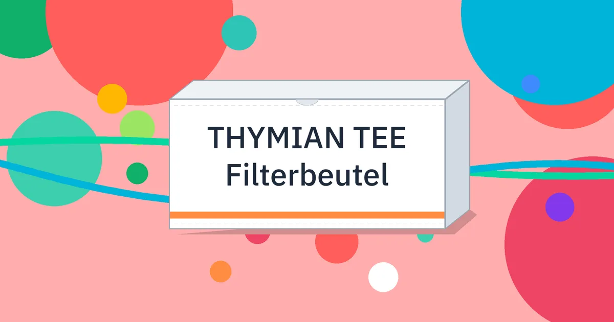 Symbolbild: Packung mit der Aufschrift THYMIAN TEE Filterbeutel (PZN 01245732) – Verfügbarkeit und Bezug in Apotheken in Frankfurt am Main