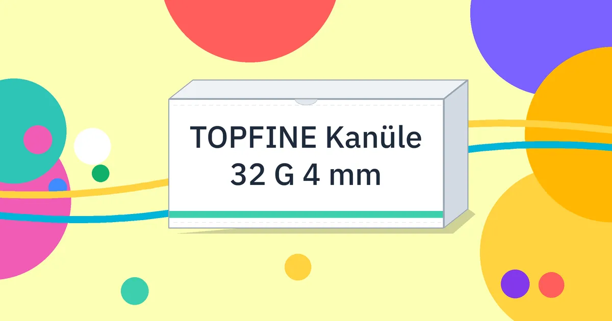 Symbolbild: Packung mit der Aufschrift TOPFINE Kanüle 32 G 4 mm (PZN 09926762) – Verfügbarkeit und Bezug in Apotheken in Frankfurt am Main