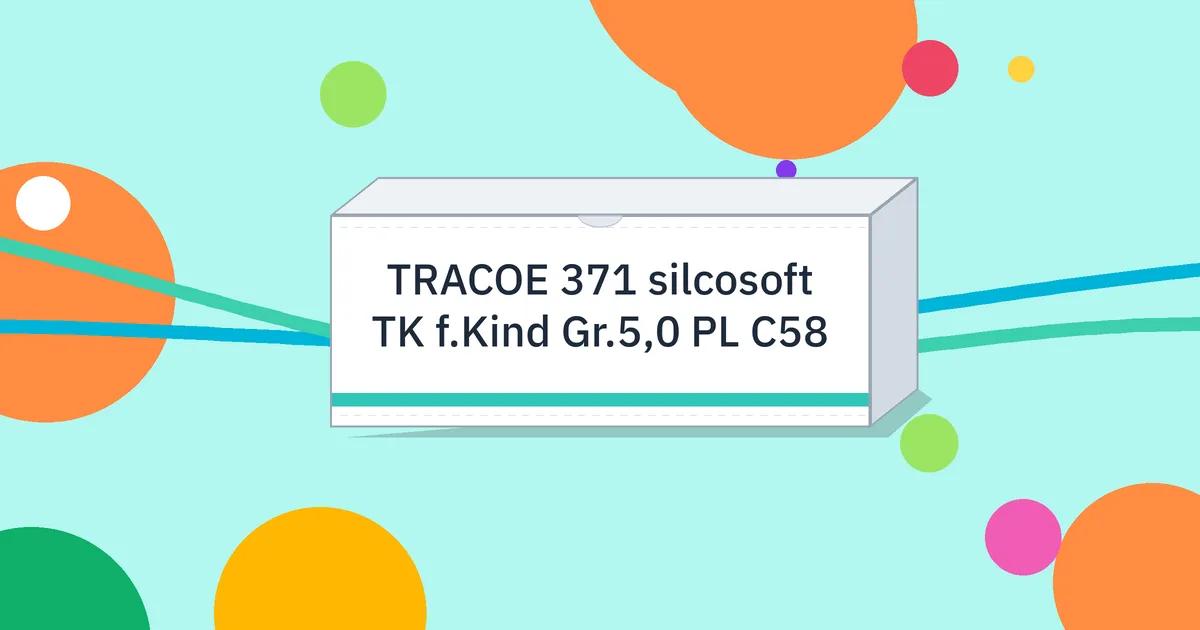 Symbolbild: Packung mit der Aufschrift TRACOE 371 silcosoft TK f.Kind Gr.5,0 PL C58 (PZN 14315641) – Verfügbarkeit und Bezug in Apotheken in Frankfurt am Main