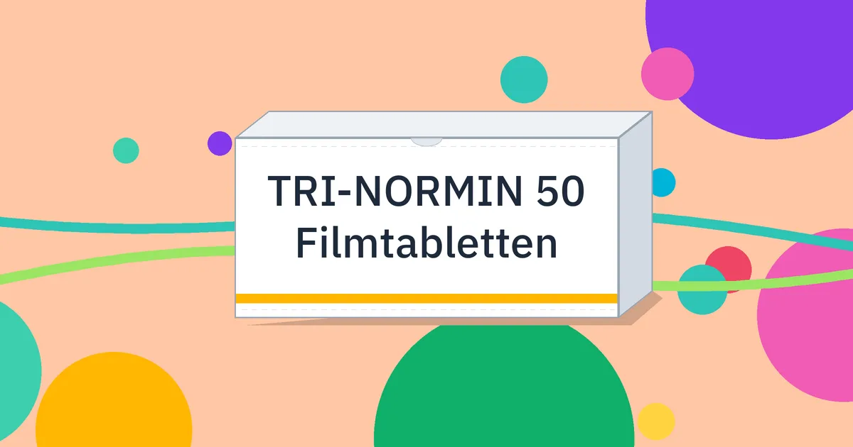 Symbolbild: Packung mit der Aufschrift TRI-NORMIN 50 Filmtabletten (PZN 03060907) – Verfügbarkeit und Bezug in Apotheken in Frankfurt am Main