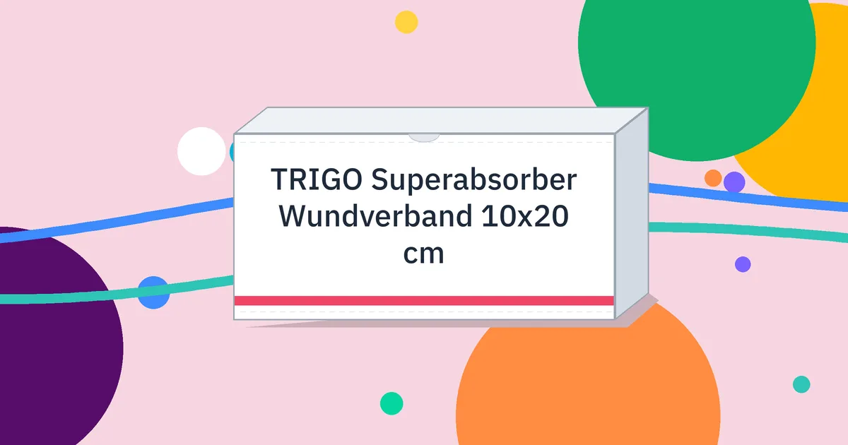 Symbolbild: Packung mit der Aufschrift TRIGO Superabsorber Wundverband 10x20 cm (PZN 18713203) – Verfügbarkeit und Bezug in Apotheken in Frankfurt am Main