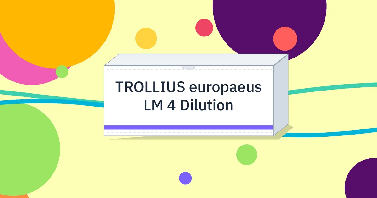 Symbolbild: Packung mit der Aufschrift TROLLIUS europaeus LM 4 Dilution (PZN 13252430) – Verfügbarkeit und Bezug in Apotheken in Frankfurt am Main