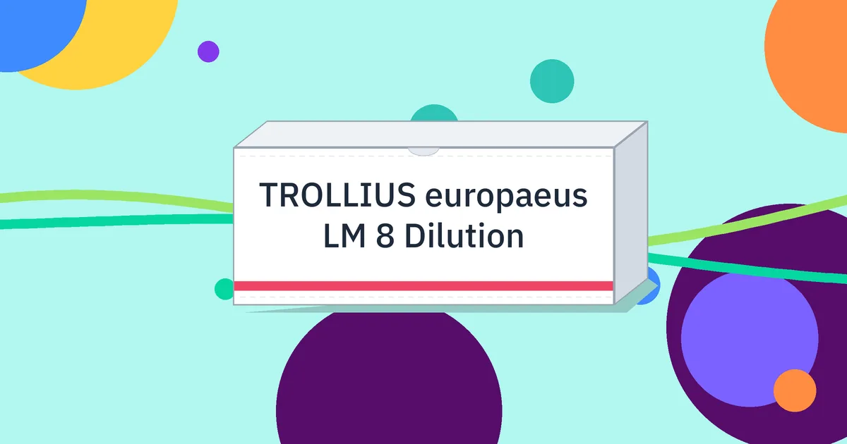 Symbolbild: Packung mit der Aufschrift TROLLIUS europaeus LM 8 Dilution (PZN 13252482) – Verfügbarkeit und Bezug in Apotheken in Frankfurt am Main