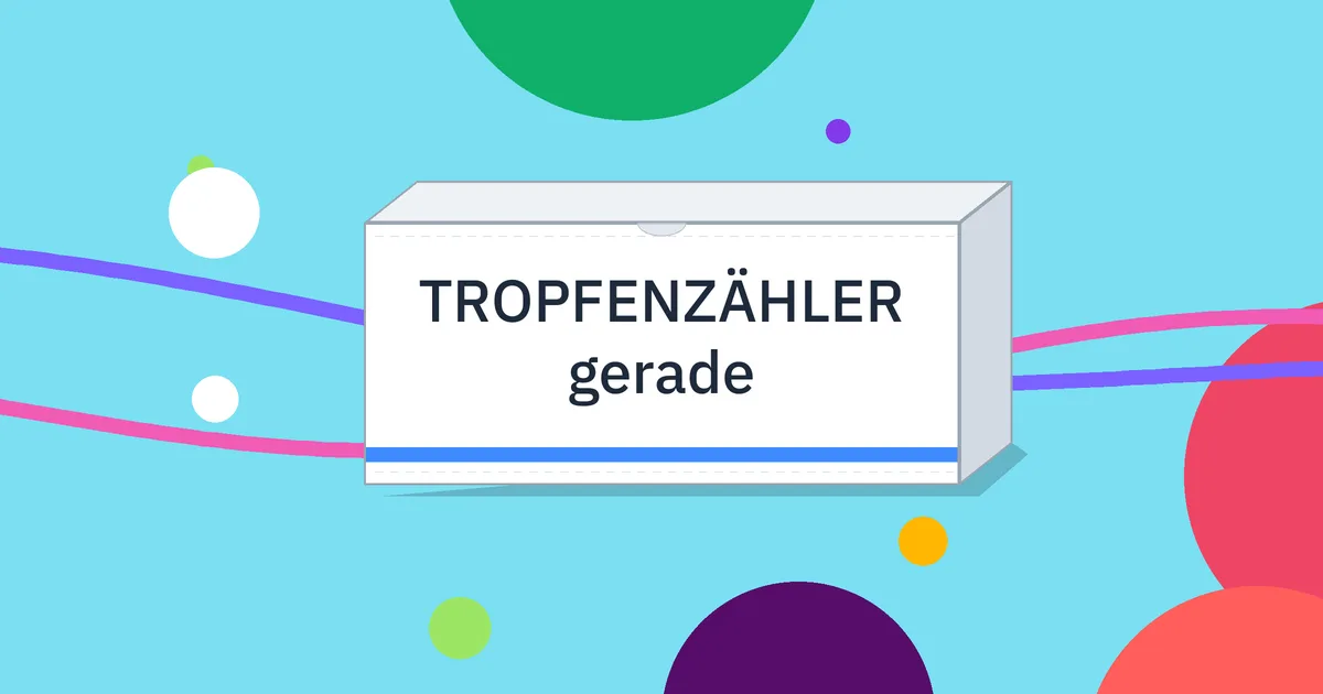 Symbolbild: Packung mit der Aufschrift TROPFENZÄHLER gerade (PZN 03278109) – Verfügbarkeit und Bezug in Apotheken in Frankfurt am Main
