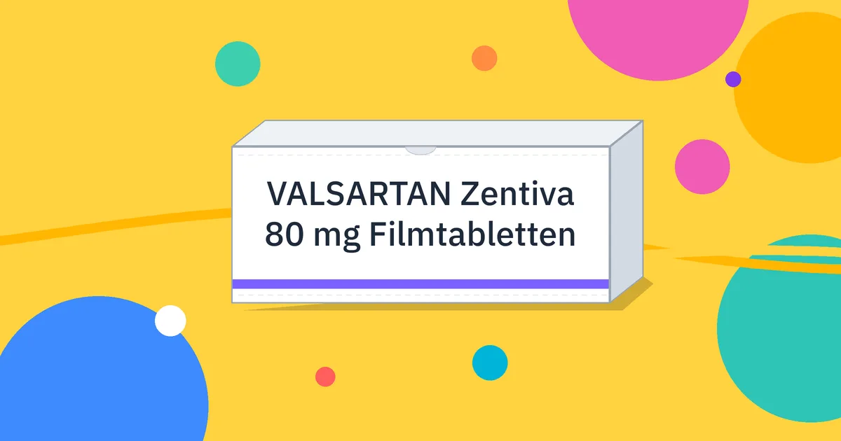 Symbolbild: Packung mit der Aufschrift VALSARTAN Zentiva 80 mg Filmtabletten (PZN 08440365) – Verfügbarkeit und Bezug in Apotheken in Frankfurt am Main