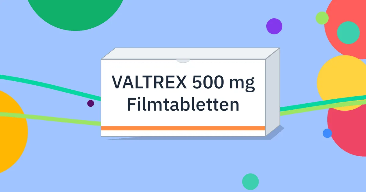 Symbolbild: Packung mit der Aufschrift VALTREX 500 mg Filmtabletten (PZN 18131754) – Verfügbarkeit und Bezug in Apotheken in Frankfurt am Main