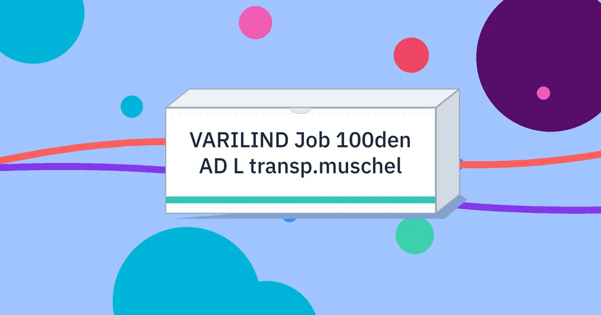 Symbolbild: Packung mit der Aufschrift VARILIND Job 100den AD L transp.muschel (PZN 04471707) – Verfügbarkeit und Bezug in Apotheken in Frankfurt am Main
