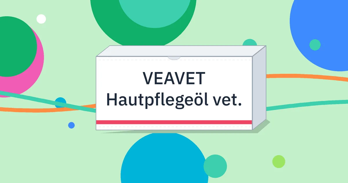 Symbolbild: Packung mit der Aufschrift VEAVET Hautpflegeöl vet. (PZN 16881103) – Verfügbarkeit und Bezug in Apotheken in Frankfurt am Main