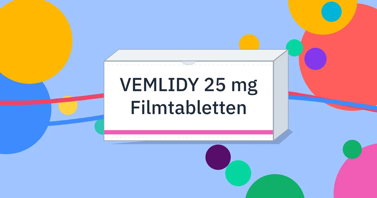 Symbolbild: Packung mit der Aufschrift VEMLIDY 25 mg Filmtabletten (PZN 12596653) – Verfügbarkeit und Bezug in Apotheken in Frankfurt am Main