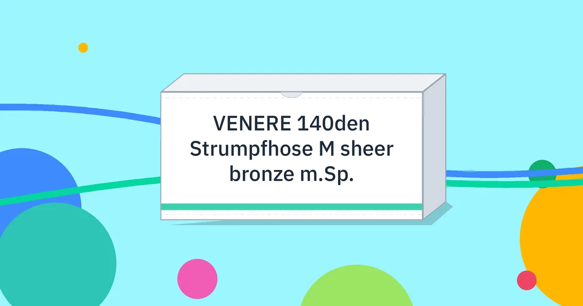 Symbolbild: Packung mit der Aufschrift VENERE 140den Strumpfhose M sheer bronze m.Sp. (PZN 16171554) – Verfügbarkeit und Bezug in Apotheken in Frankfurt am Main