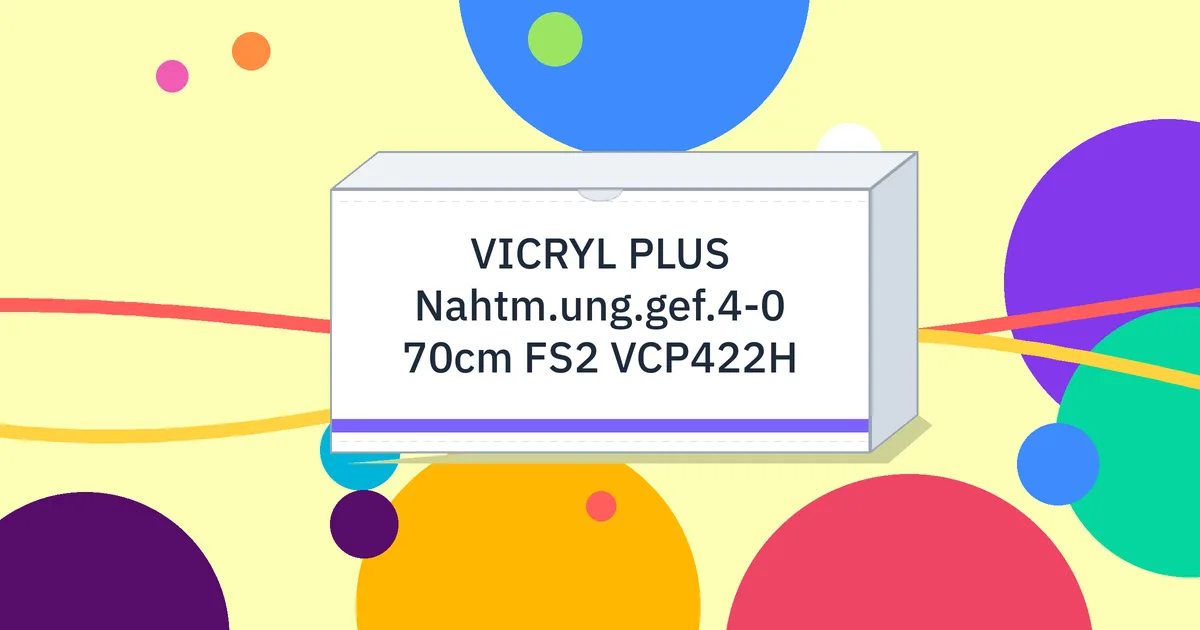 Symbolbild: Packung mit der Aufschrift VICRYL PLUS Nahtm.ung.gef.4-0 70cm FS2 VCP422H (PZN 16256227) – Verfügbarkeit und Bezug in Apotheken in Frankfurt am Main