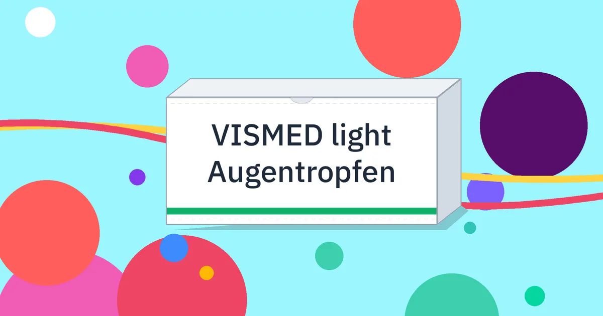 Symbolbild: Packung mit der Aufschrift VISMED light Augentropfen (PZN 02759203) – Verfügbarkeit und Bezug in Apotheken in Frankfurt am Main