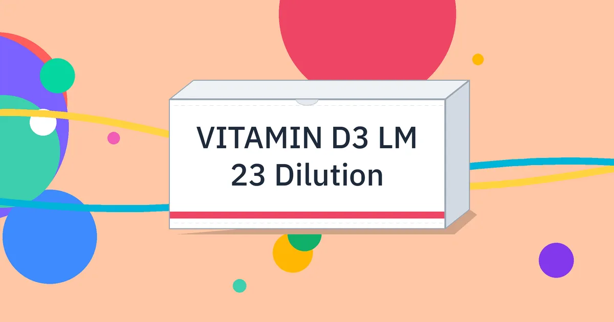 Symbolbild: Packung mit der Aufschrift VITAMIN D3 LM 23 Dilution (PZN 13278990) – Verfügbarkeit und Bezug in Apotheken in Frankfurt am Main