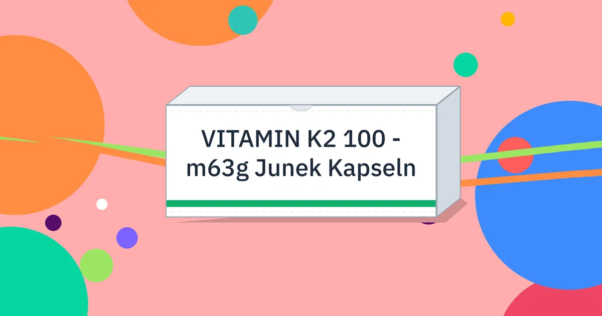 Symbolbild: Packung mit der Aufschrift VITAMIN K2 100 -m63g Junek Kapseln (PZN 10335842) – Verfügbarkeit und Bezug in Apotheken in Frankfurt am Main