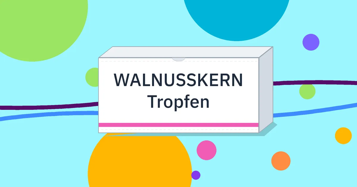 Symbolbild: Packung mit der Aufschrift WALNUSSKERN Tropfen (PZN 19419055) – Verfügbarkeit und Bezug in Apotheken in Frankfurt am Main