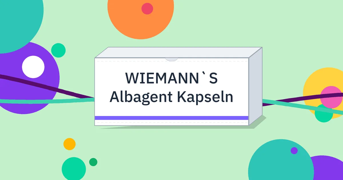 Symbolbild: Packung mit der Aufschrift WIEMANN`S Albagent Kapseln (PZN 08566623) – Verfügbarkeit und Bezug in Apotheken in Frankfurt am Main