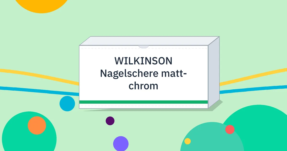 Symbolbild: Packung mit der Aufschrift WILKINSON Nagelschere matt-chrom (PZN 00557955) – Verfügbarkeit und Bezug in Apotheken in Frankfurt am Main
