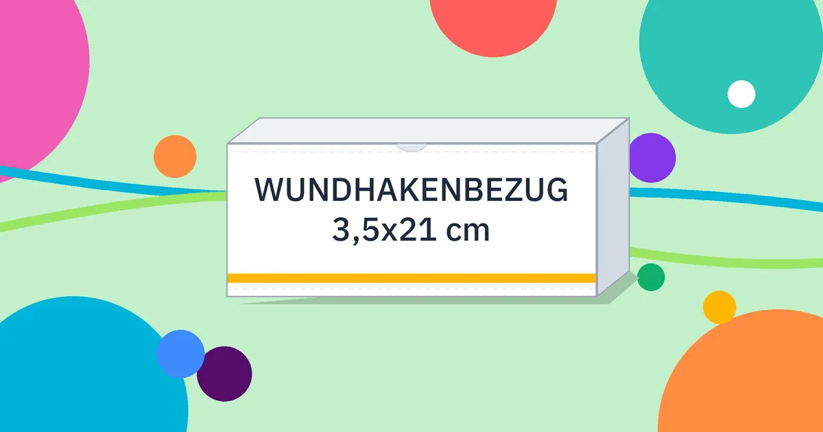 Symbolbild: Packung mit der Aufschrift WUNDHAKENBEZUG 3,5x21 cm (PZN 03055898) – Verfügbarkeit und Bezug in Apotheken in Frankfurt am Main