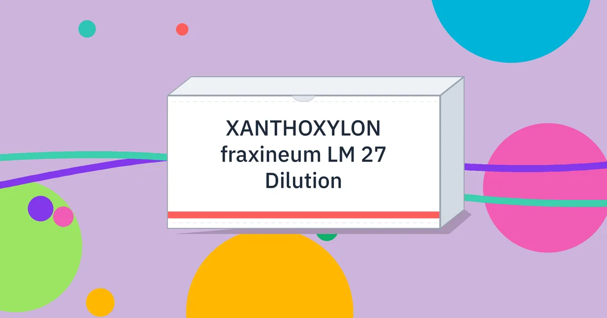 Symbolbild: Packung mit der Aufschrift XANTHOXYLON fraxineum LM 27 Dilution (PZN 13784569) – Verfügbarkeit und Bezug in Apotheken in Frankfurt am Main