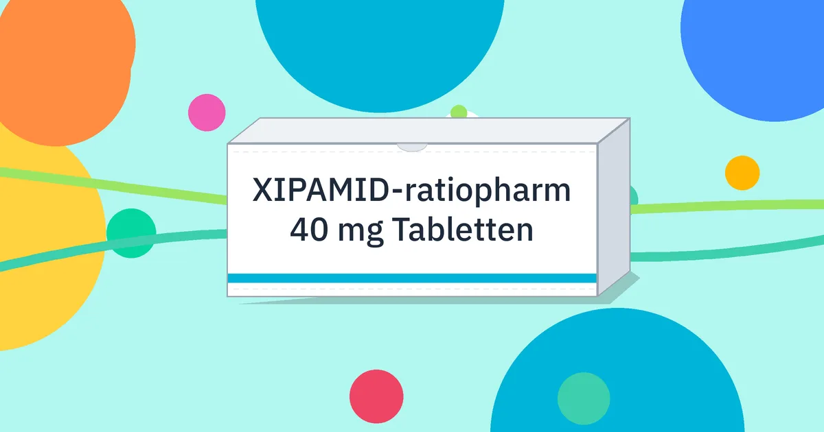 Symbolbild: Packung mit der Aufschrift XIPAMID-ratiopharm 40 mg Tabletten (PZN 03691720) – Verfügbarkeit und Bezug in Apotheken in Frankfurt am Main