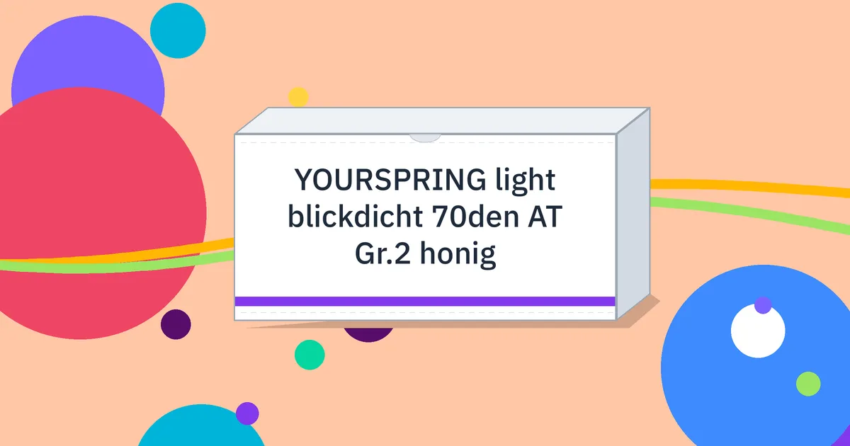 Symbolbild: Packung mit der Aufschrift YOURSPRING light blickdicht 70den AT Gr.2 honig (PZN 18056811) – Verfügbarkeit und Bezug in Apotheken in Frankfurt am Main