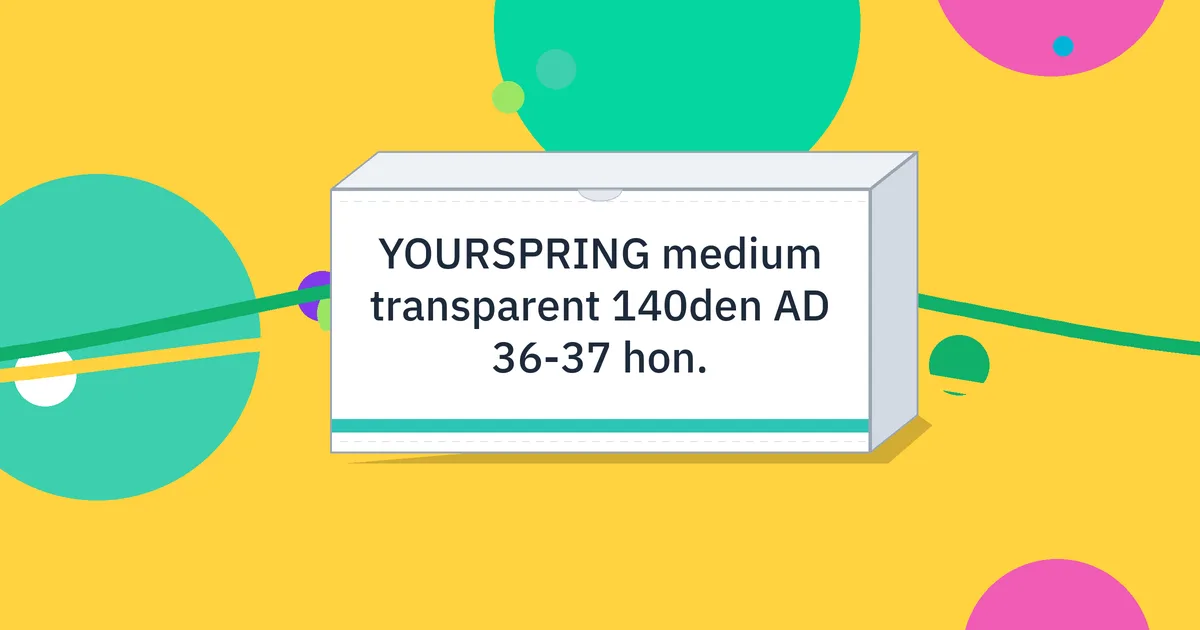 Symbolbild: Packung mit der Aufschrift YOURSPRING medium transparent 140den AD 36-37 hon. (PZN 18056946) – Verfügbarkeit und Bezug in Apotheken in Frankfurt am Main