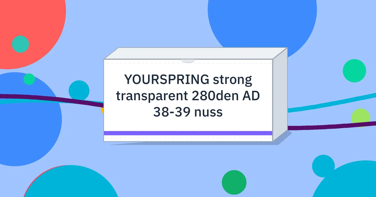 Symbolbild: Packung mit der Aufschrift YOURSPRING strong transparent 280den AD 38-39 nuss (PZN 18058402) – Verfügbarkeit und Bezug in Apotheken in Frankfurt am Main