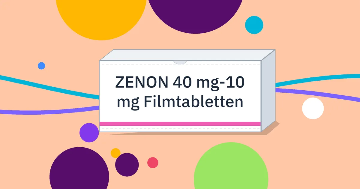 Symbolbild: Packung mit der Aufschrift ZENON 40 mg-10 mg Filmtabletten (PZN 19168506) – Verfügbarkeit und Bezug in Apotheken in Frankfurt am Main