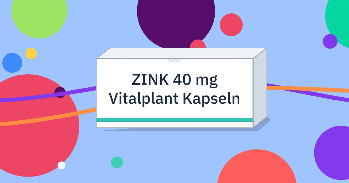 Symbolbild: Packung mit der Aufschrift ZINK 40 mg Vitalplant Kapseln (PZN 12504384) – Verfügbarkeit und Bezug in Apotheken in Frankfurt am Main
