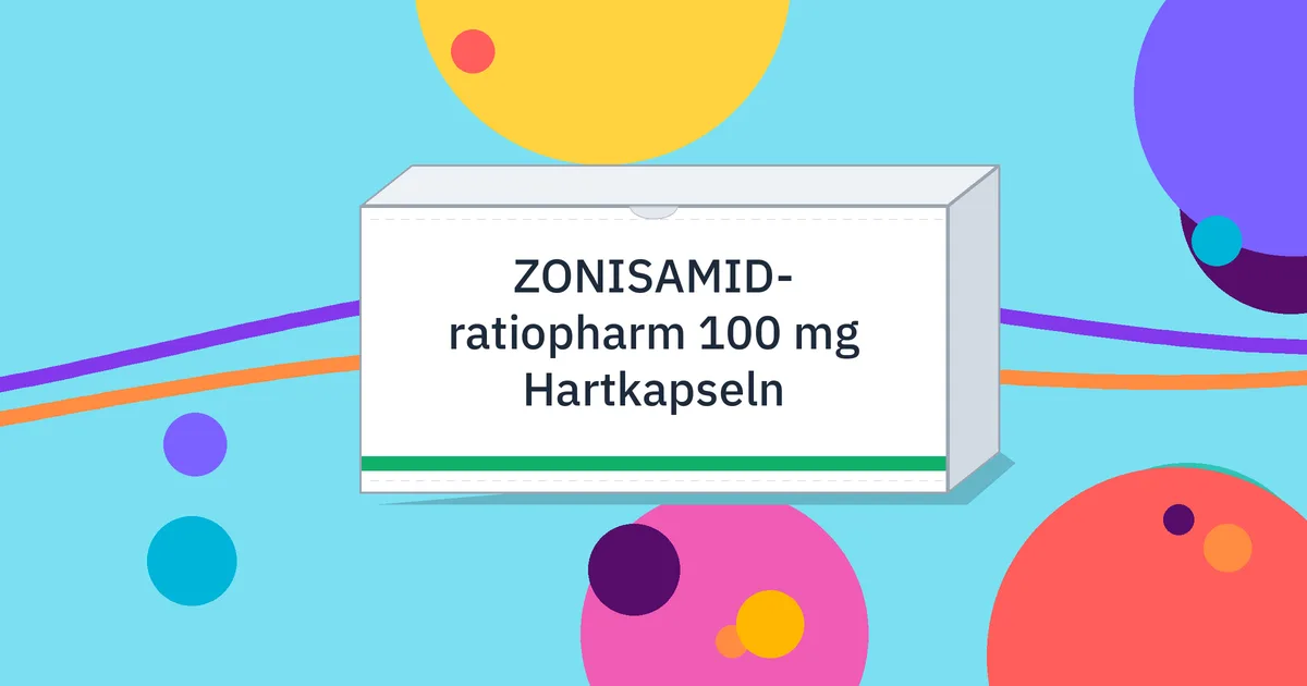 Symbolbild: Packung mit der Aufschrift ZONISAMID-ratiopharm 100 mg Hartkapseln (PZN 18030958) – Verfügbarkeit und Bezug in Apotheken in Frankfurt am Main