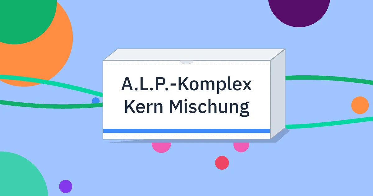 Symbolbild: Packung mit der Aufschrift A.L.P.-Komplex Kern Mischung (PZN 09230523) – Verfügbarkeit und Bezug in Apotheken in Frankfurt am Main